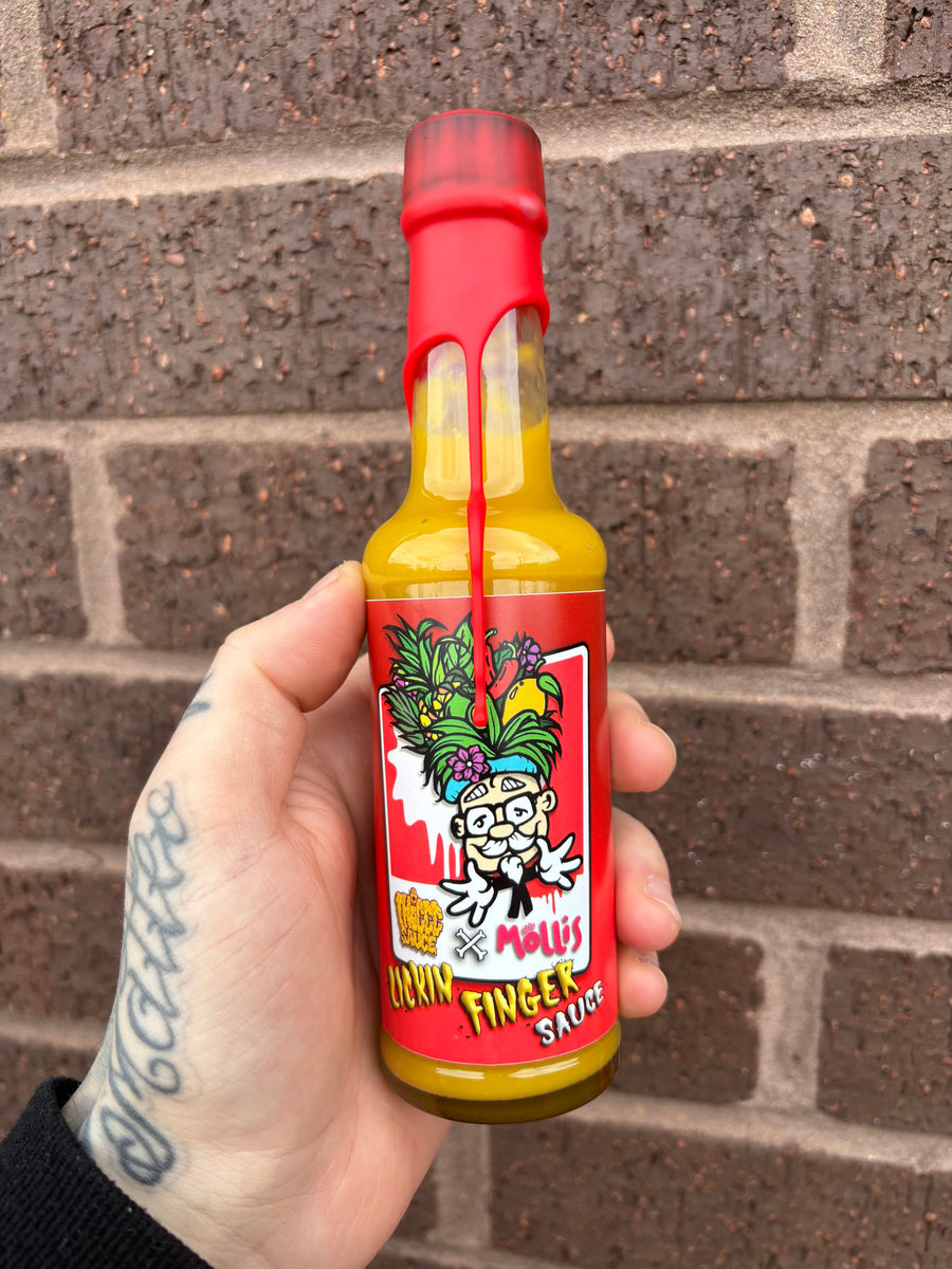 LICKIN FINGER SAUCE Yellow Habanero x Mango Hot Sauce (Mollis Chicken ...